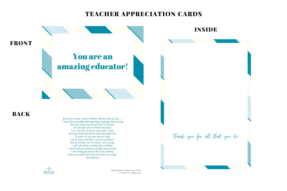 Teacher Appreciation - Neuhaus Education Center